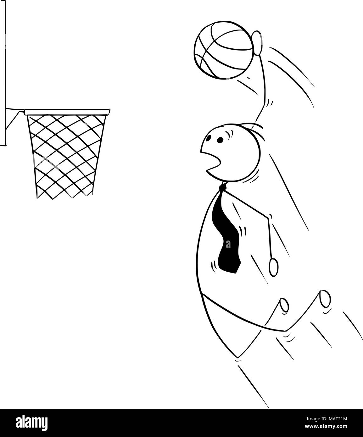 Cartoon of Businessman Playing Basketball and Score Stock Vector Image ...