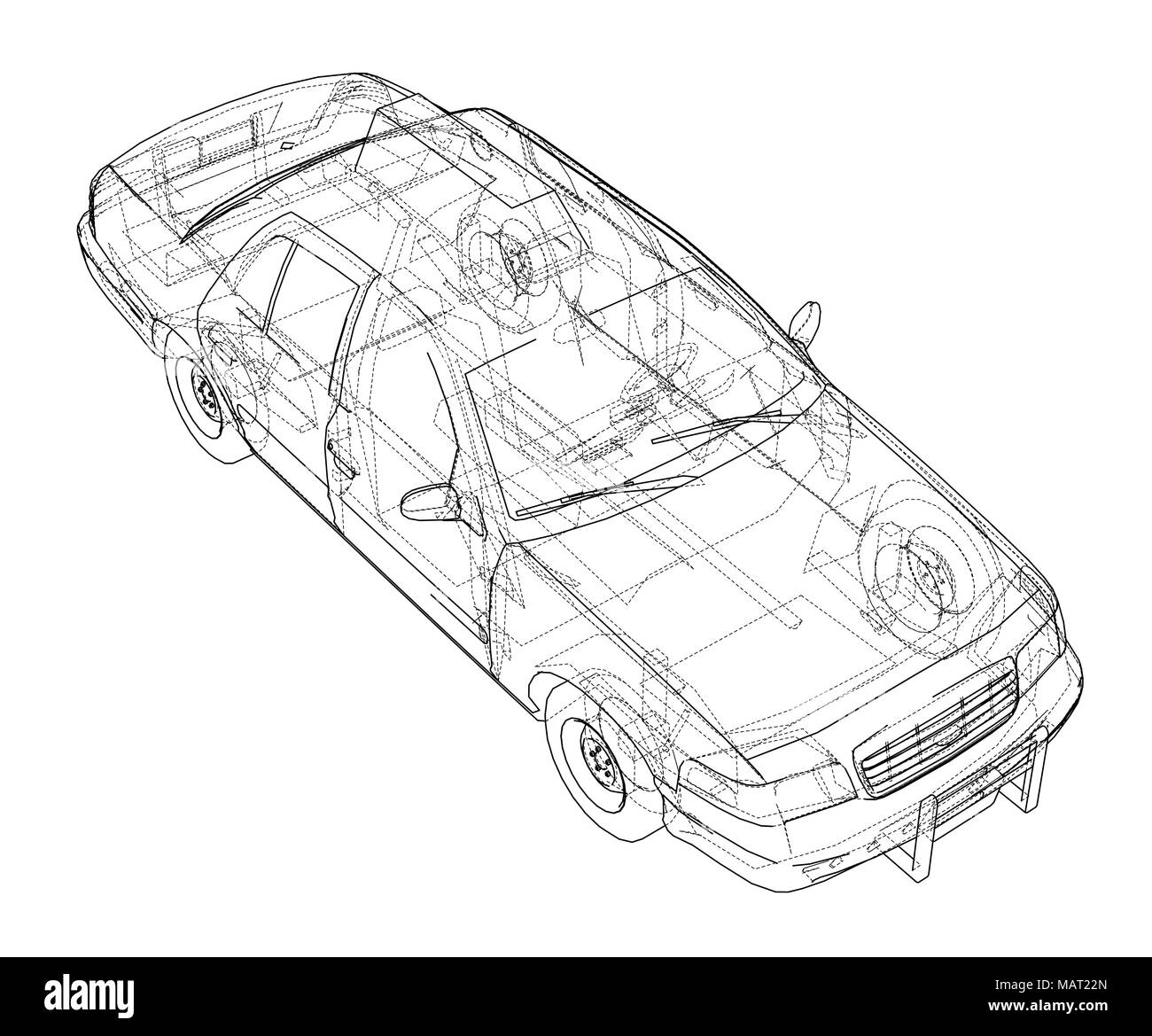Taxi outline drawing Stock Photo - Alamy