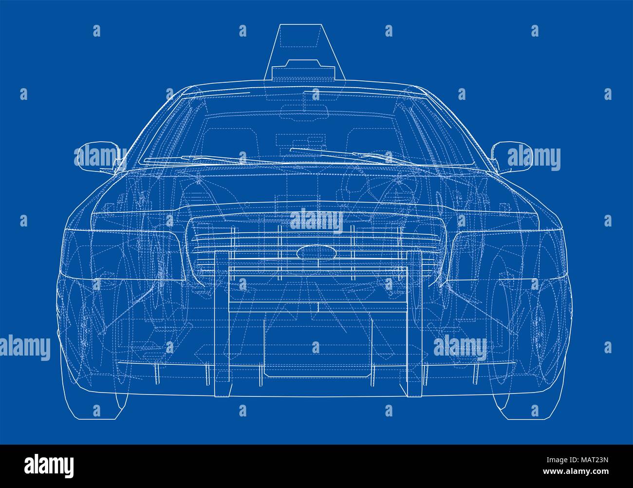 Taxi outline drawing Stock Photo - Alamy