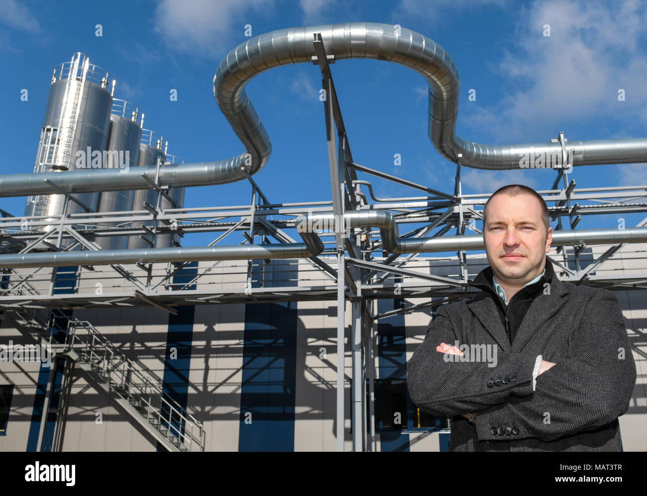 FILED - 26 February 2018, Germany, Guben: Plant manager Robert Bednarek ...