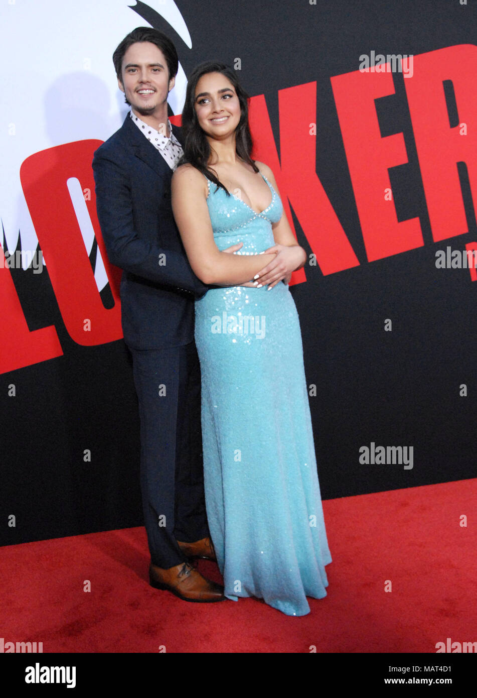 WESTWOOD, CA - APRIL 03: (L-R) Actor Miles Robbins and actress ...