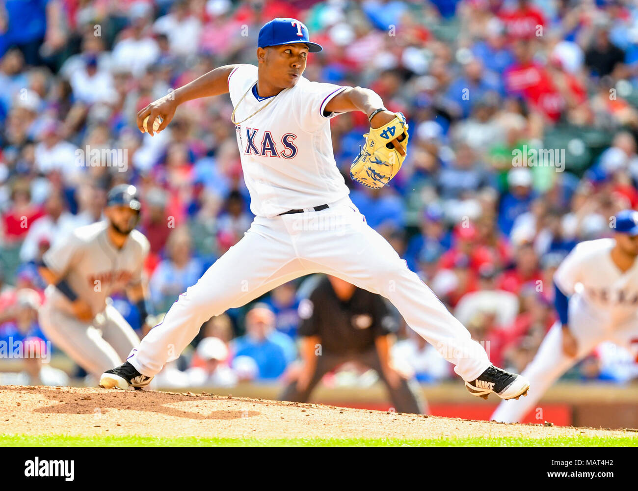 Mar 29, 2018: Texas Rangers relief pitcher Jose Leclerc #62 during an ...