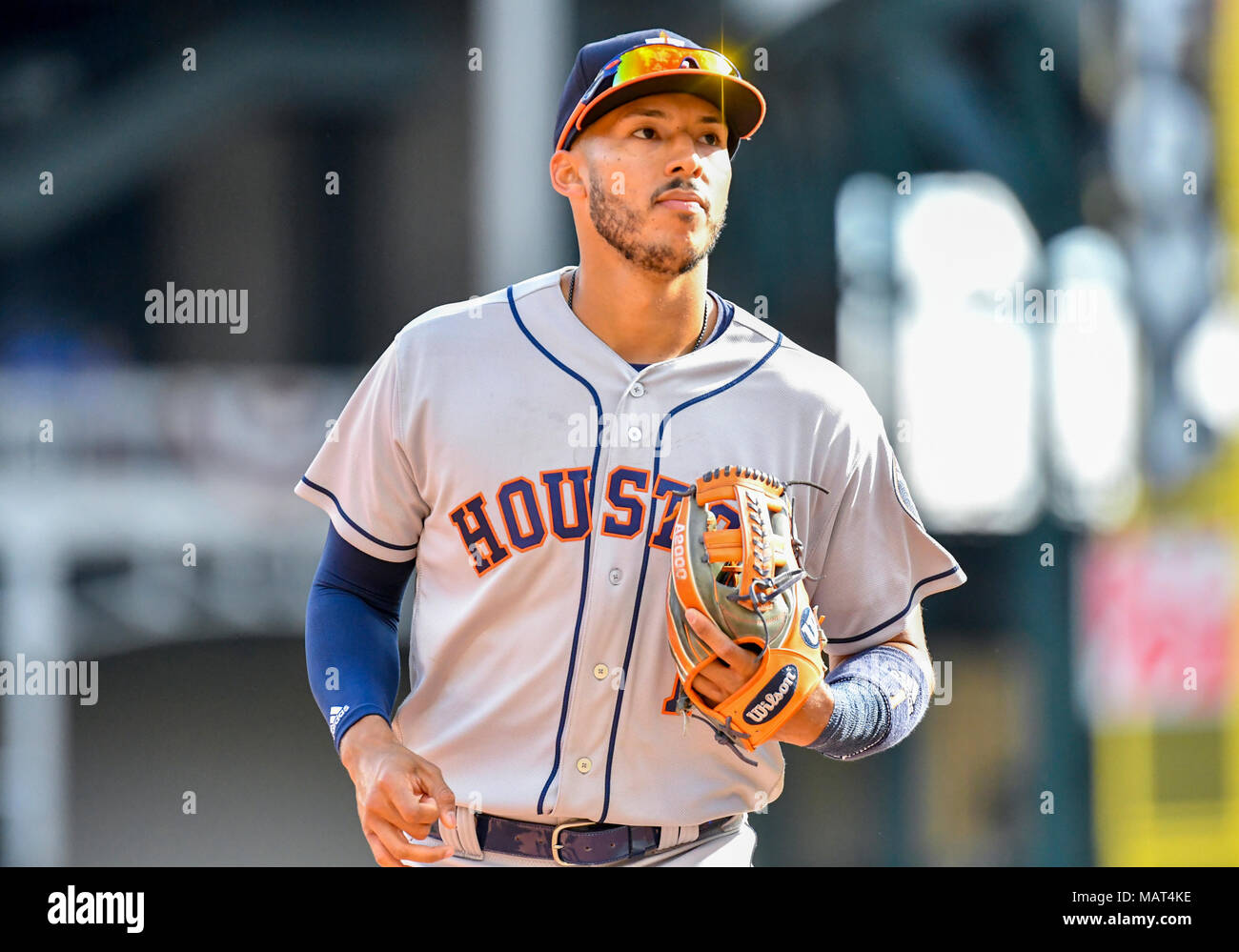 Mar 29, 2018: Houston Astros shortstop Carlos Correa #1 during an ...