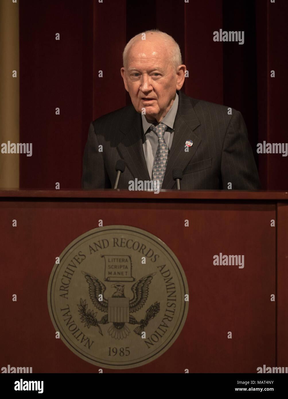Brig. Gen. Carl W. Reddel, USAF (Ret.) (in photo) introduces speaker ...