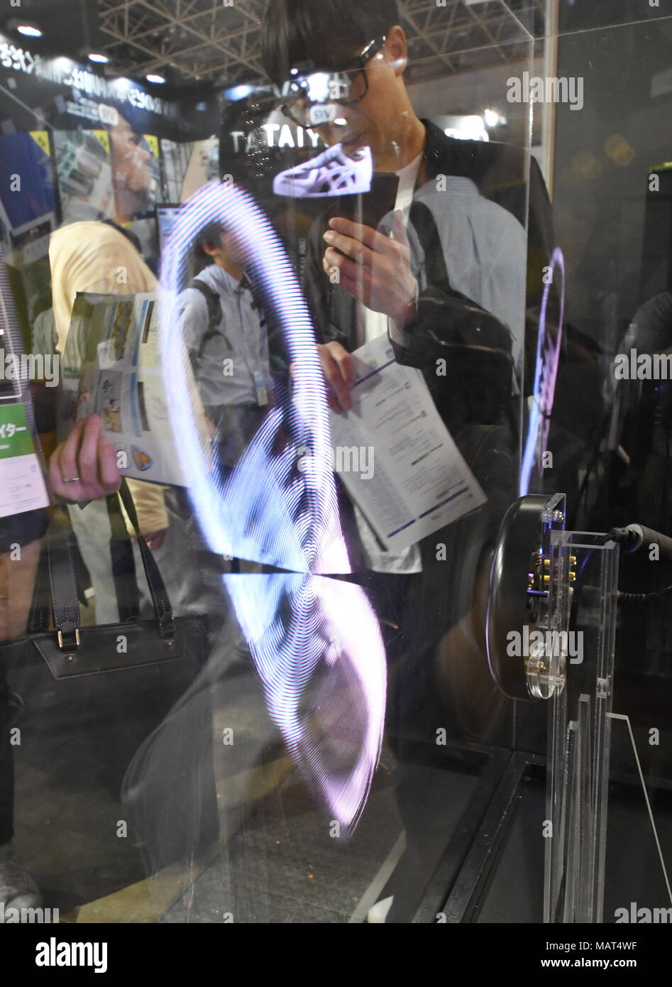 Tokyo, Japan. 4th Apr, 2018. Advanced Digital Technology Expo ...