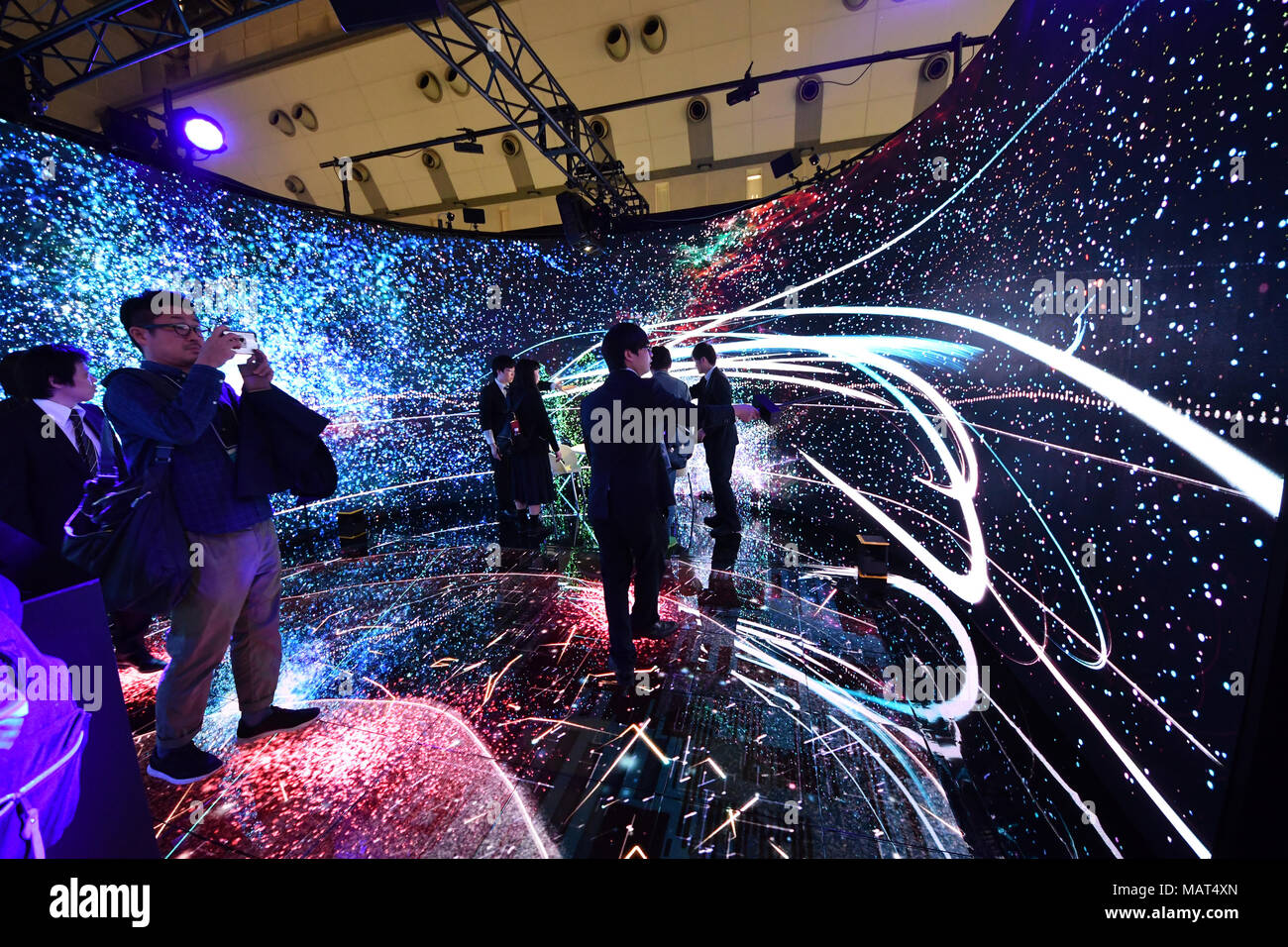 Tokyo, Japan. 4th Apr, 2018. Advanced Digital Technology Expo ...