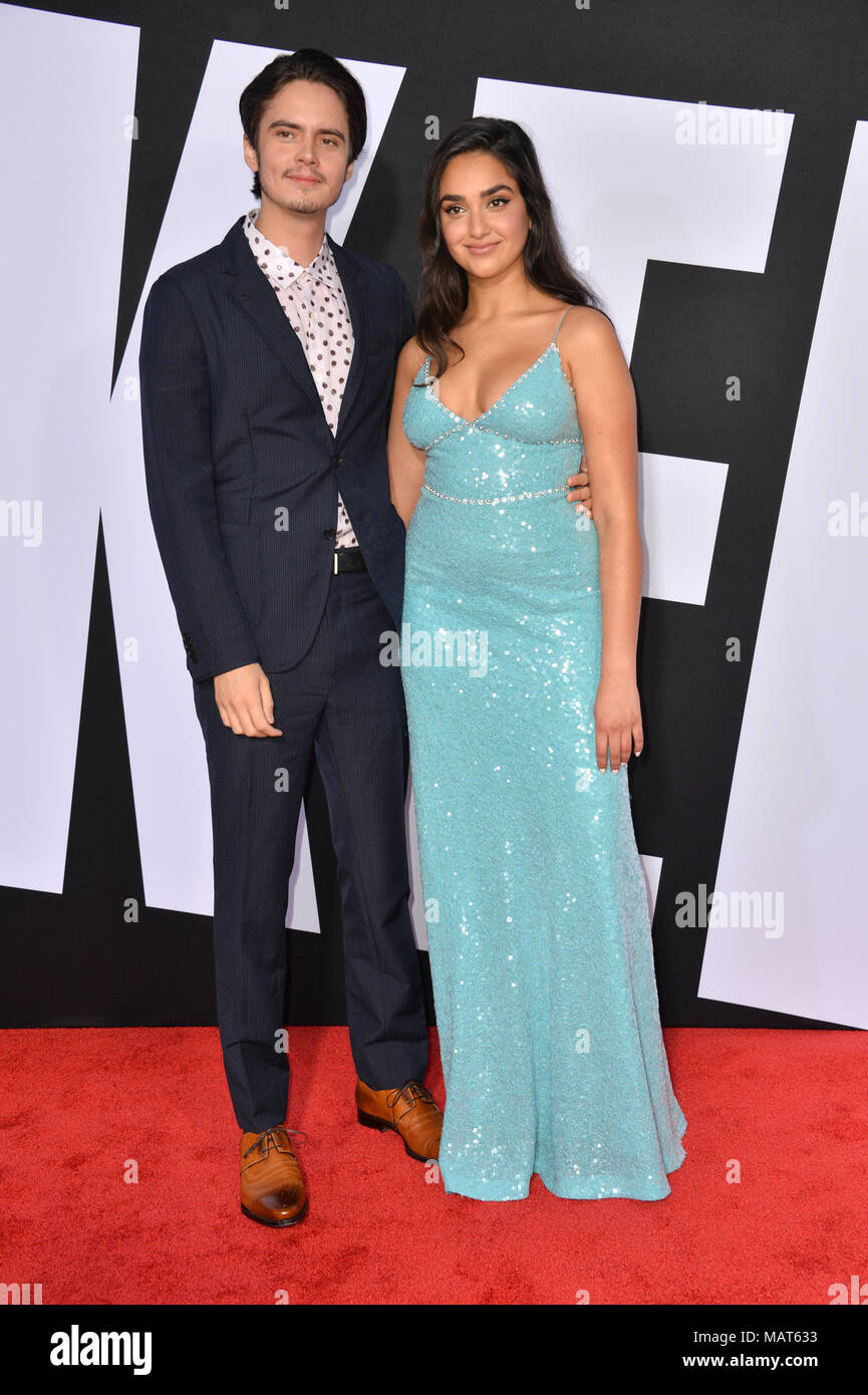 LOS ANGELES, CA. April 03, 2018: Geraldine Viswanathan & Miles Robbins ...