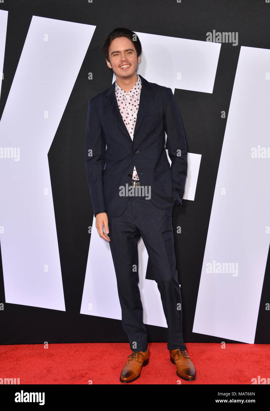 LOS ANGELES, CA. April 03, 2018: Miles Robbins at the premiere for ...