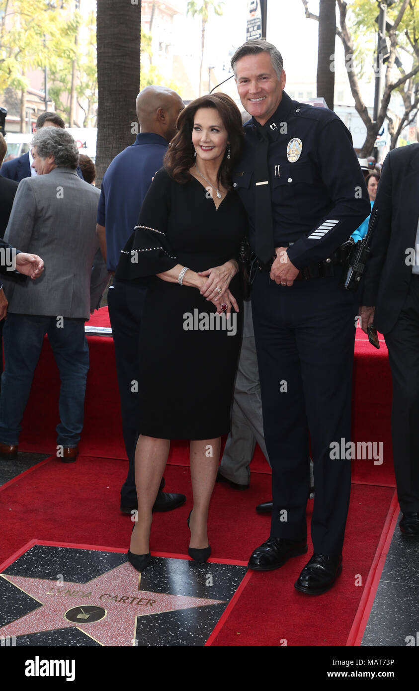 HOLLYWOOD, CA - APRIL 3: Lynda Carter, Cory Palka, at Lynda Carter ...