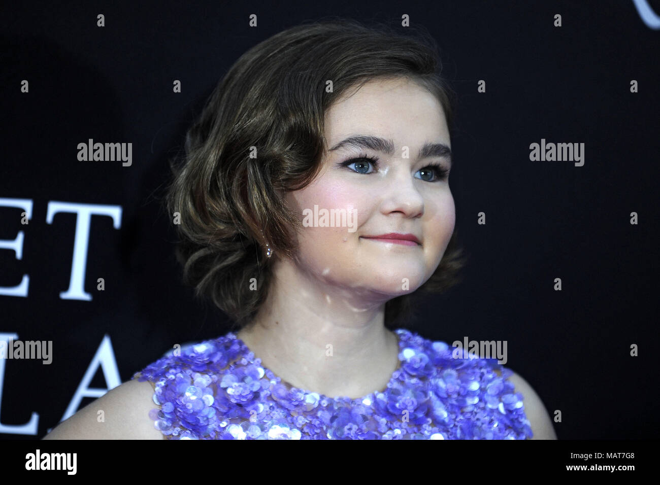 Millicent Simmonds attending the 'A Quiet Place' premiere at AMC ...