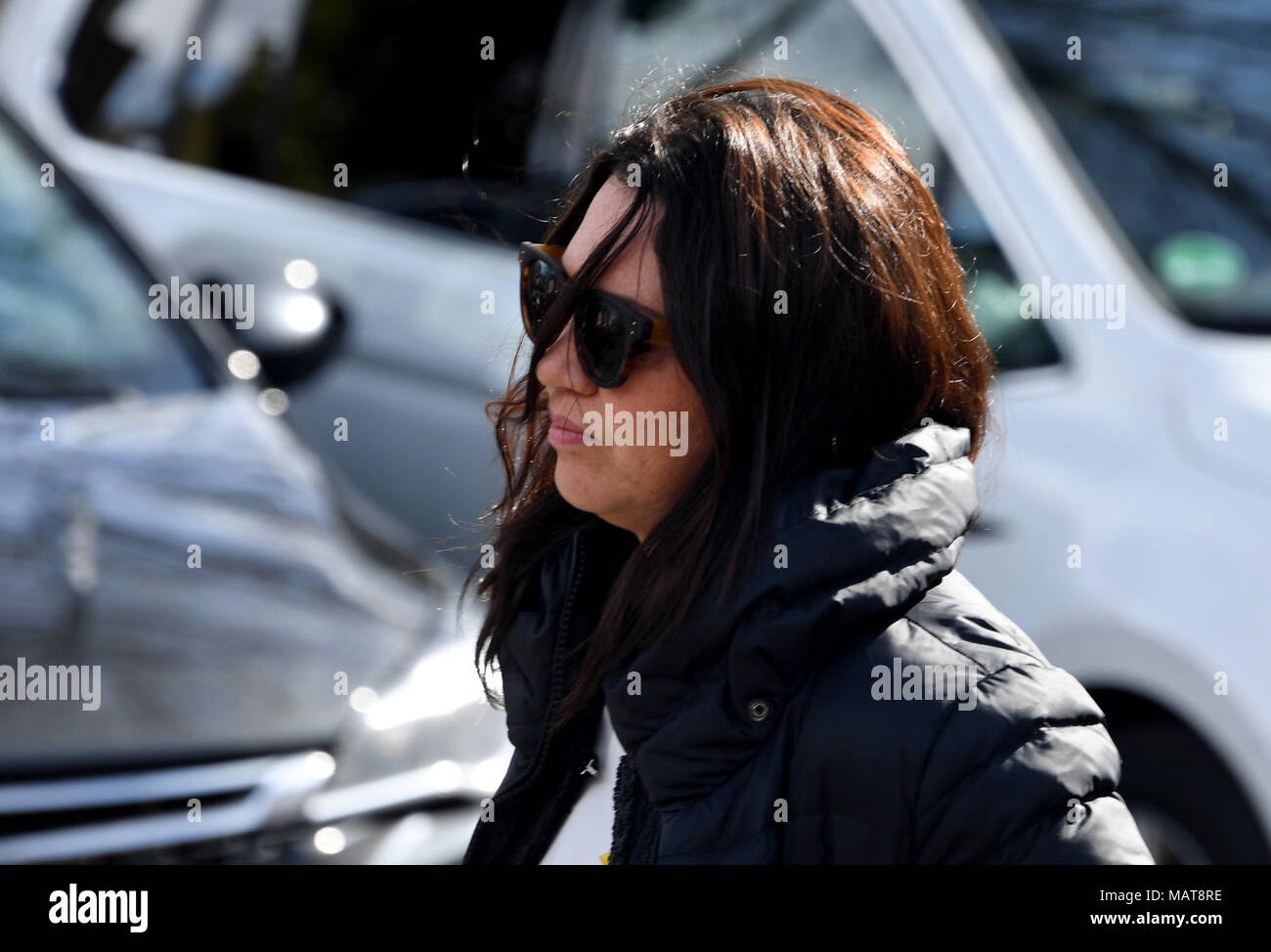 04 April 2018, Germany, Neumuenster: Wife of Carles Puigdemont, Marcela ...