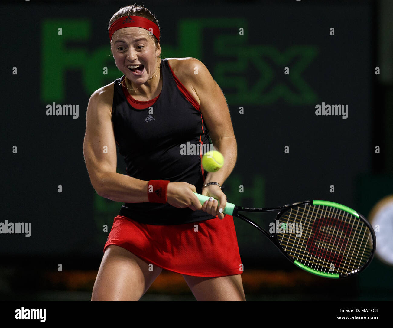 Key Biscayne, Florida, USA. 29th Mar, 2018. Jelena Ostapenko of Latvia ...
