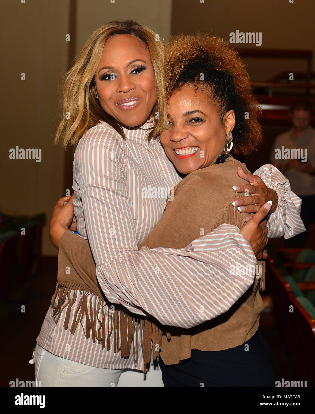 Miami, FL, USA. 03rd Apr, 2018. Deborah Cox and Amaris Jones backstage ...