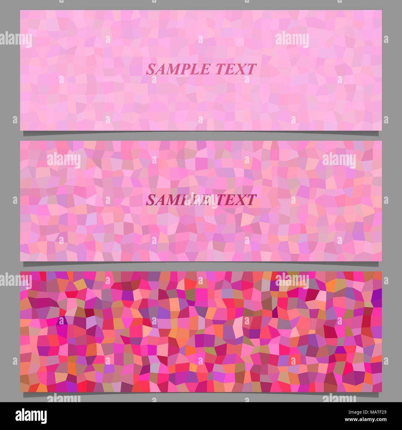 Abstract tiled rectangle pattern banner design set Stock Vector Image ...