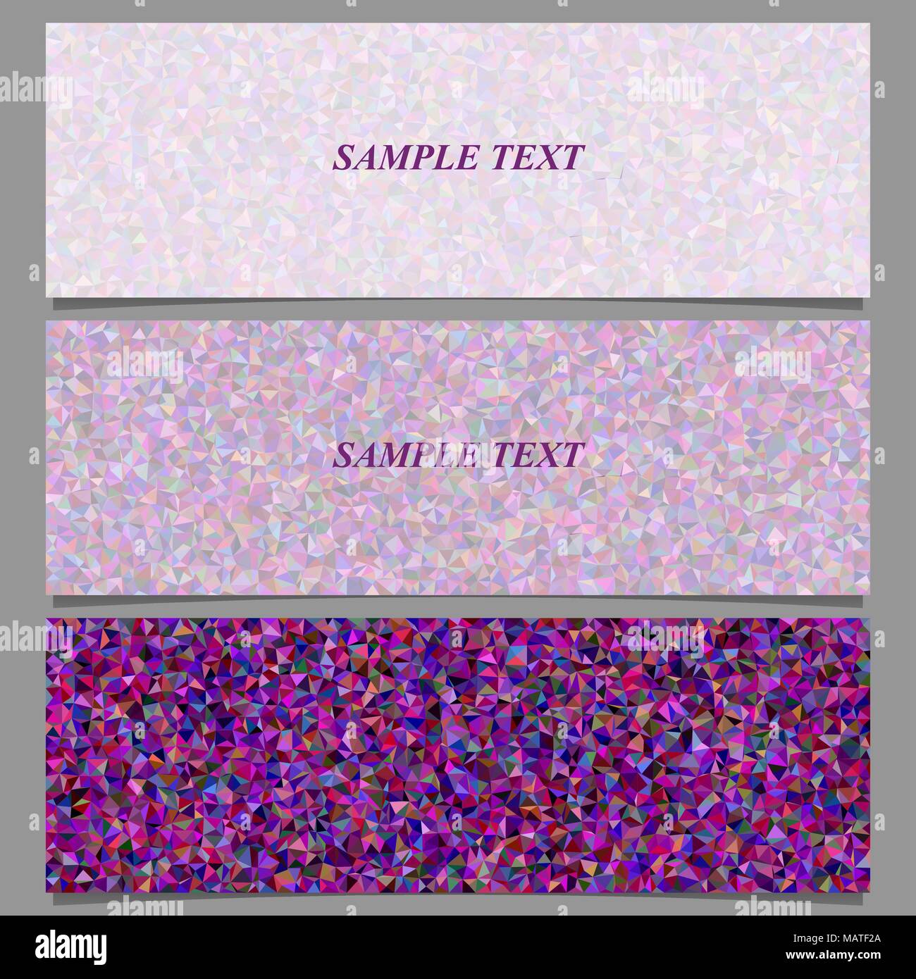 Tiled triangle mosaic banner design set Stock Vector Image & Art - Alamy