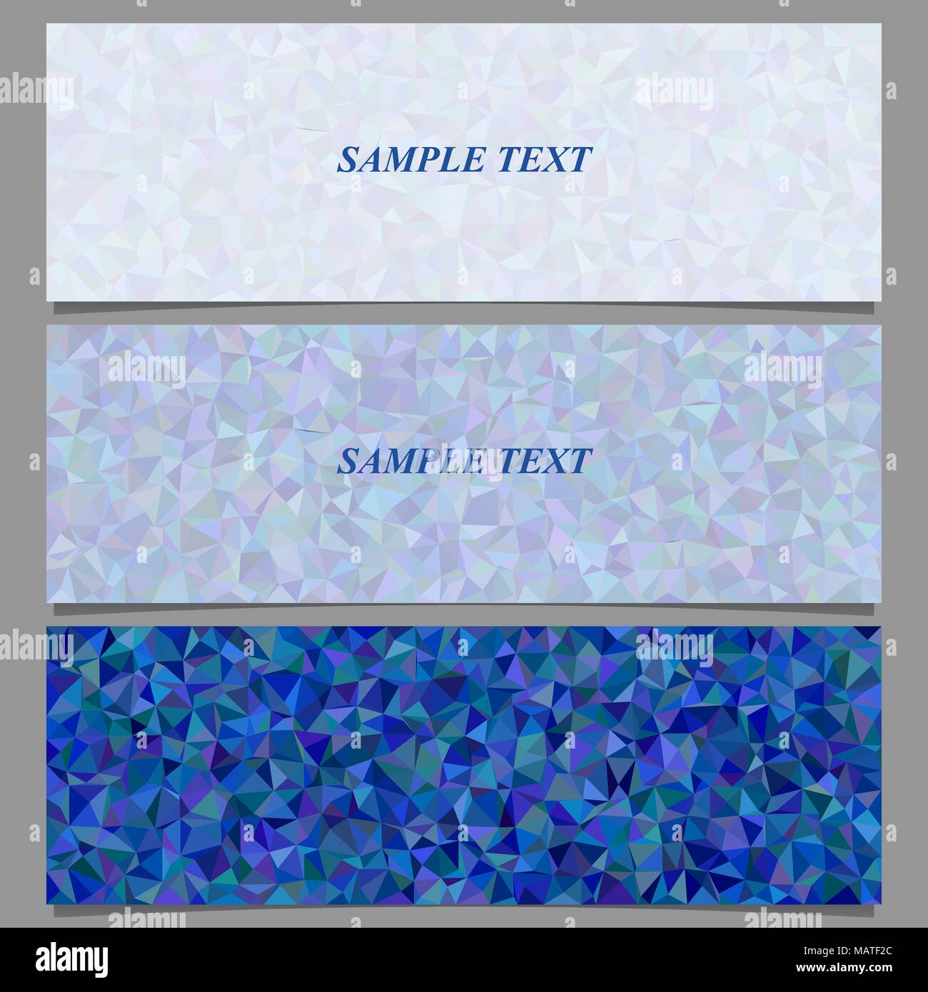 Blue tiled triangle mosaic banner design set Stock Vector Image & Art ...
