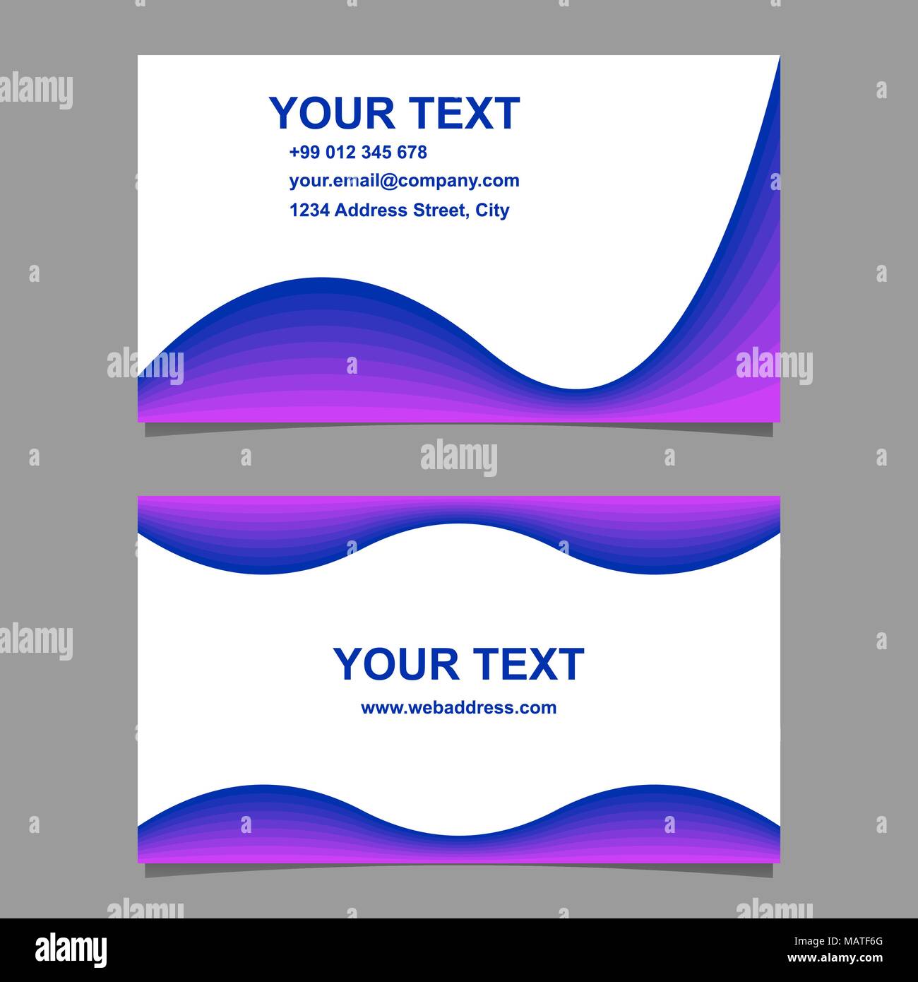 Colored abstract wave design business card set Stock Vector Image & Art ...