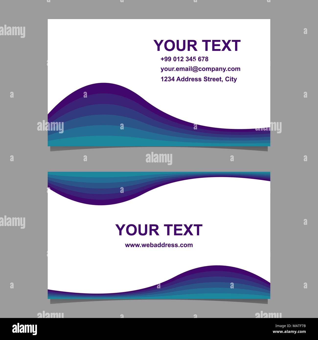 Blue wave design business card template set Stock Vector Image & Art ...