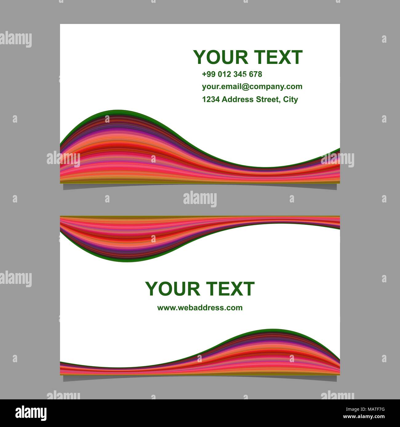 Colorful wave design business card template set Stock Vector Image ...