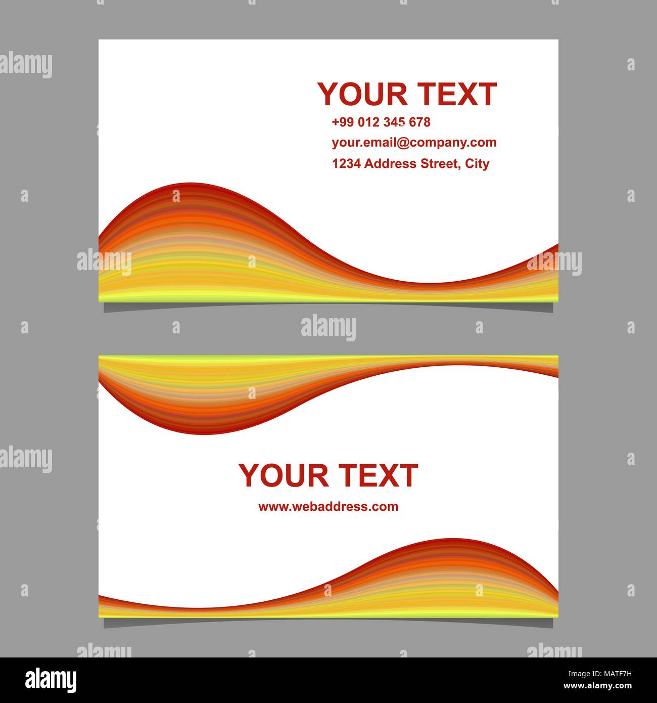 Colorful wave design business card template set Stock Vector Image ...