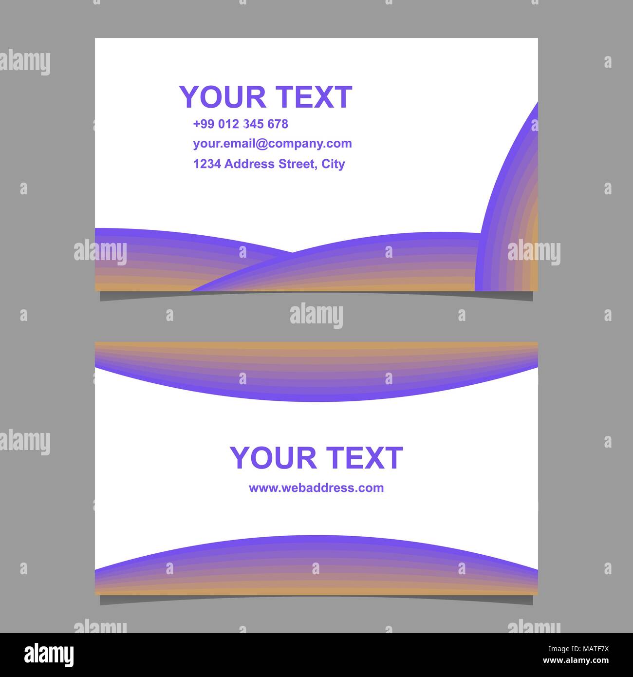 Curved design business card template set Stock Vector Image & Art - Alamy
