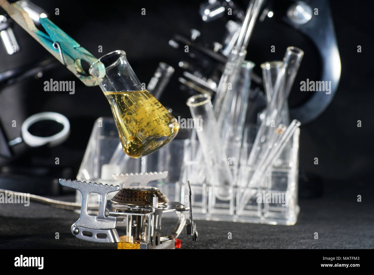 Chemical experiments in the laboratory and photo studio Stock Photo - Alamy