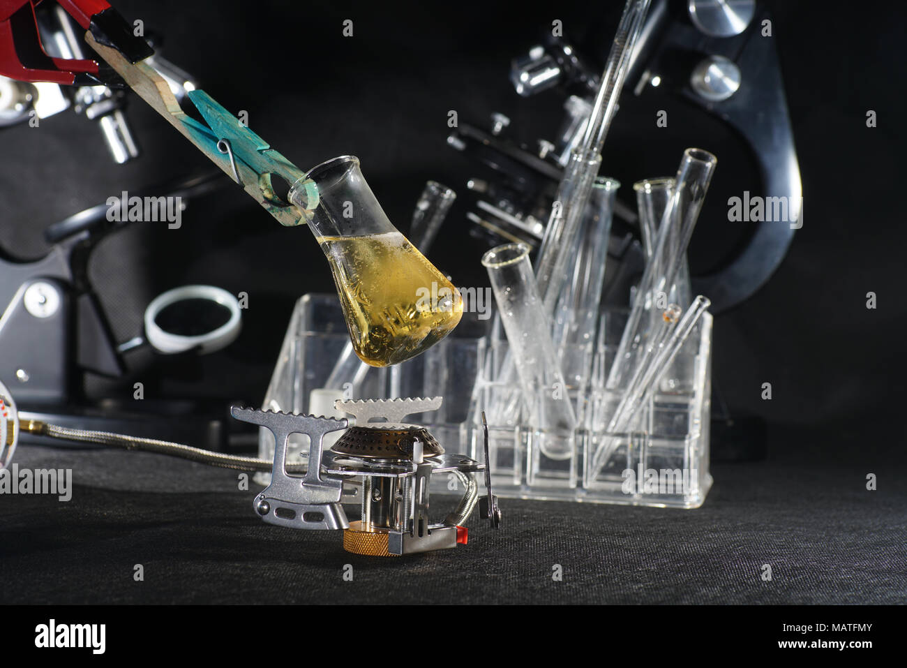 Chemical experiments in the laboratory and photo studio Stock Photo - Alamy