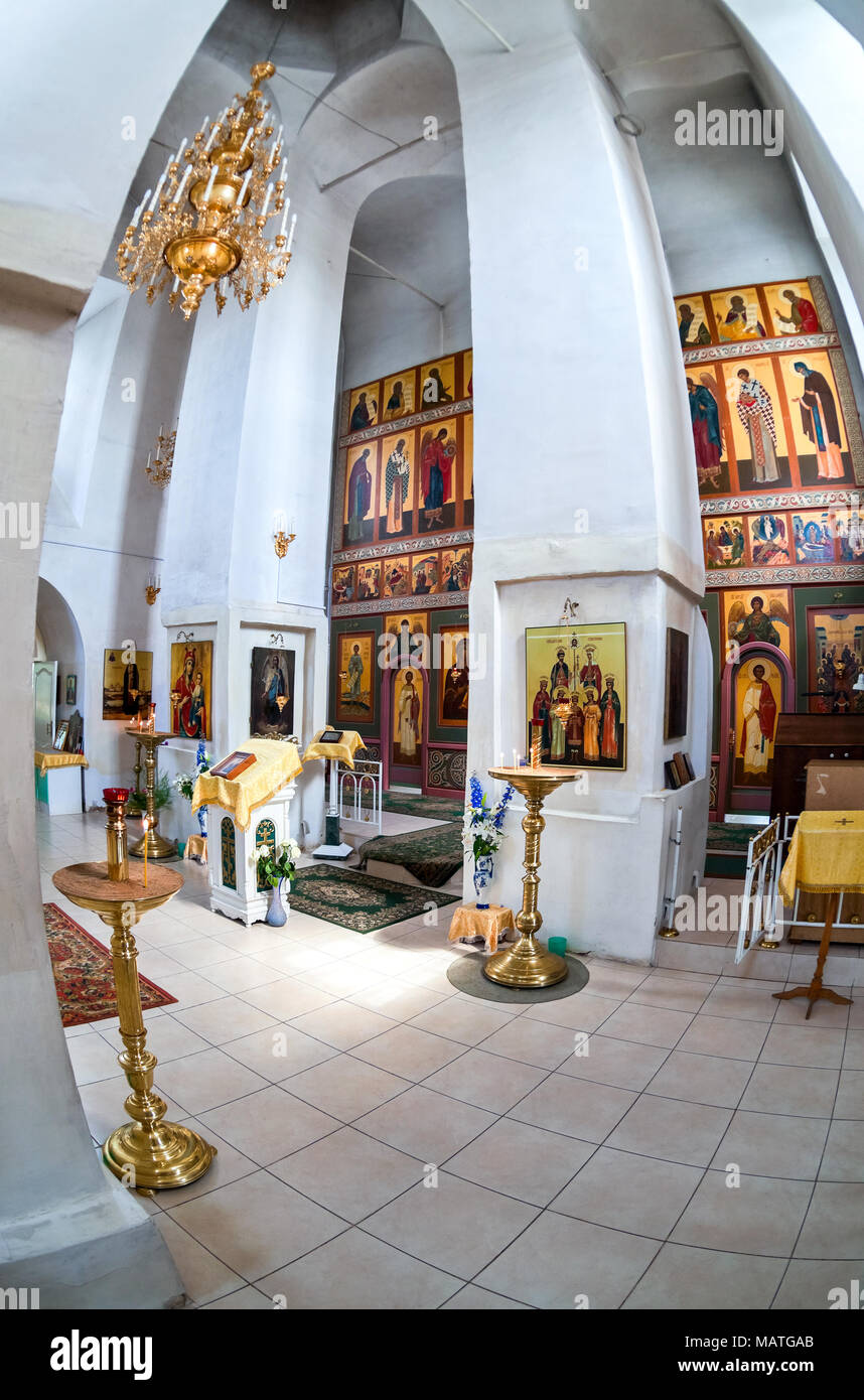 Borovichi, Russia - August 18, 2016: Interior of the Cathedral of the ...