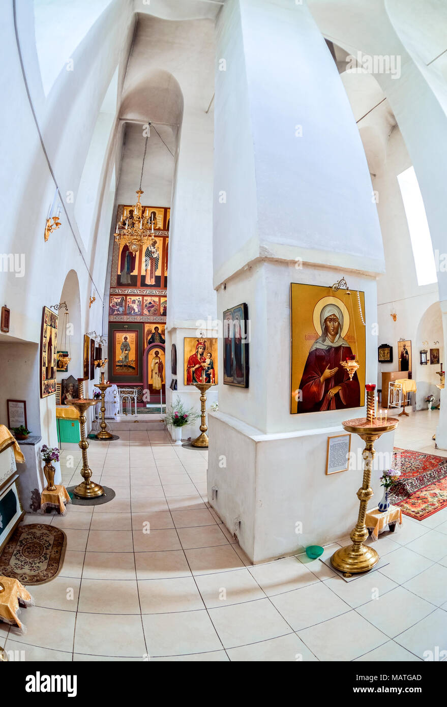 Borovichi, Russia - August 18, 2016: Interior of the Cathedral of the ...