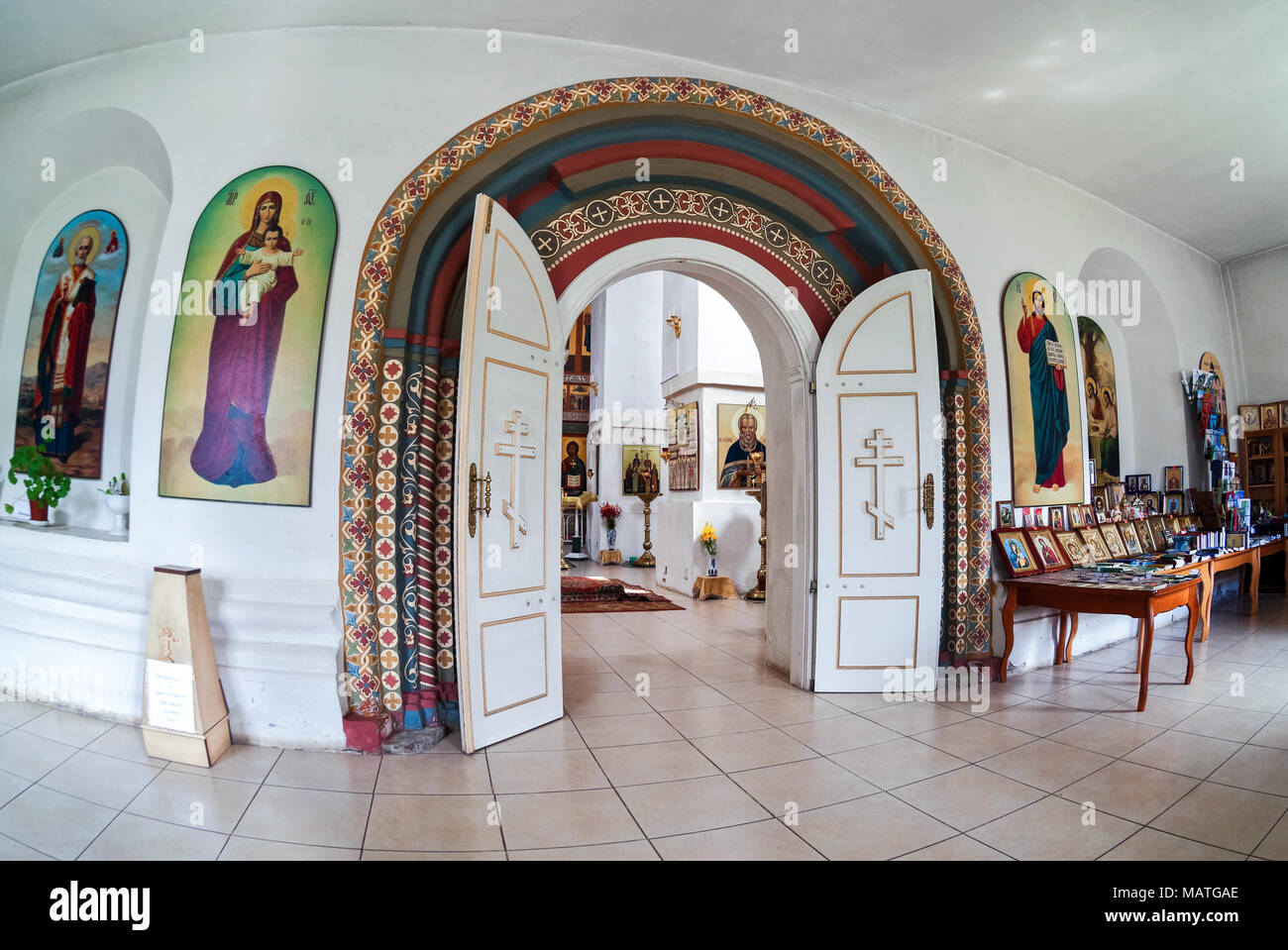 Borovichi, Russia - August 18, 2016: Interior of the Cathedral of the ...