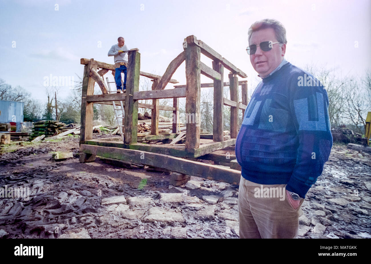 Neil Peskett with his 21-year-old son Russell, and their barn-building ...