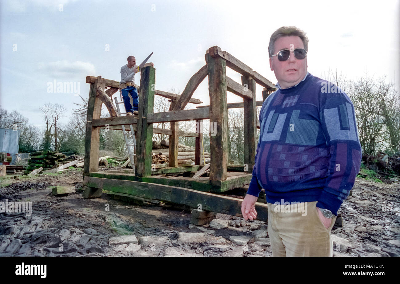 Neil Peskett with his 21-year-old son Russell, and their barn-building ...