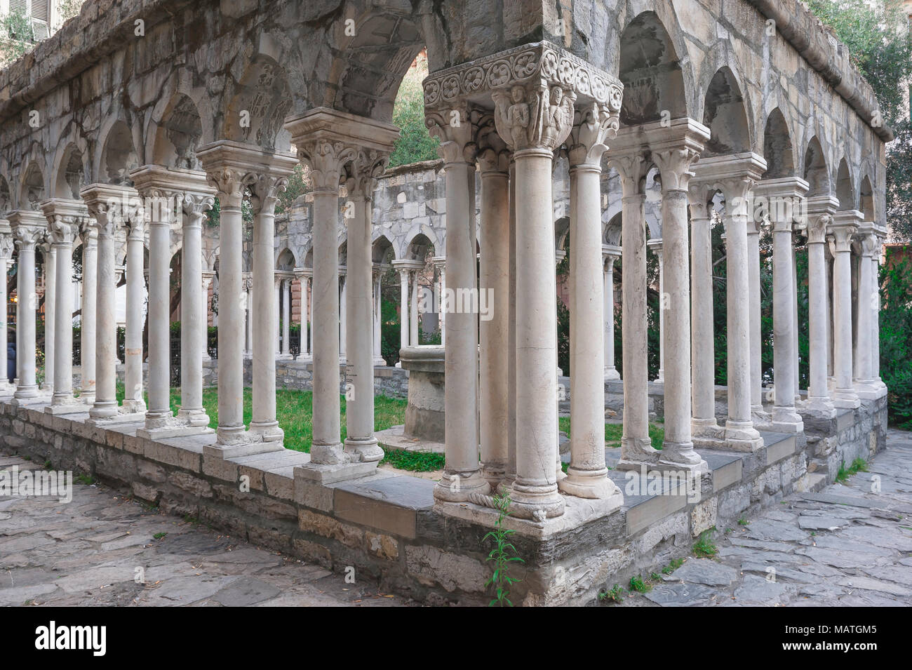Genoa cloister, the Sant' Andrea Cloister is all that remains of a ...