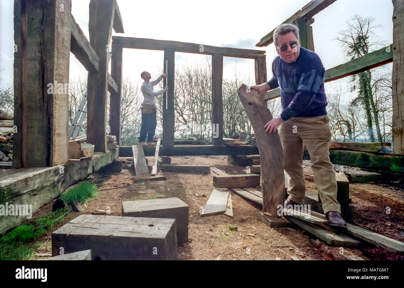 Neil Peskett with his 21-year-old son Russell, and their barn-building ...