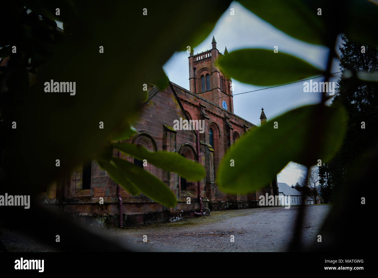 Church Through Trees Stock Photo - Alamy