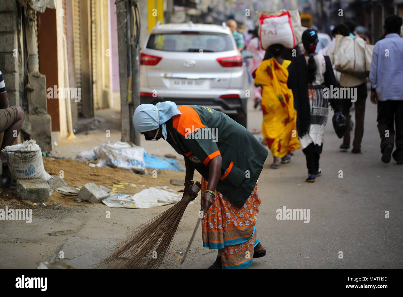 Worker sweeping hi-res stock photography and images - Alamy