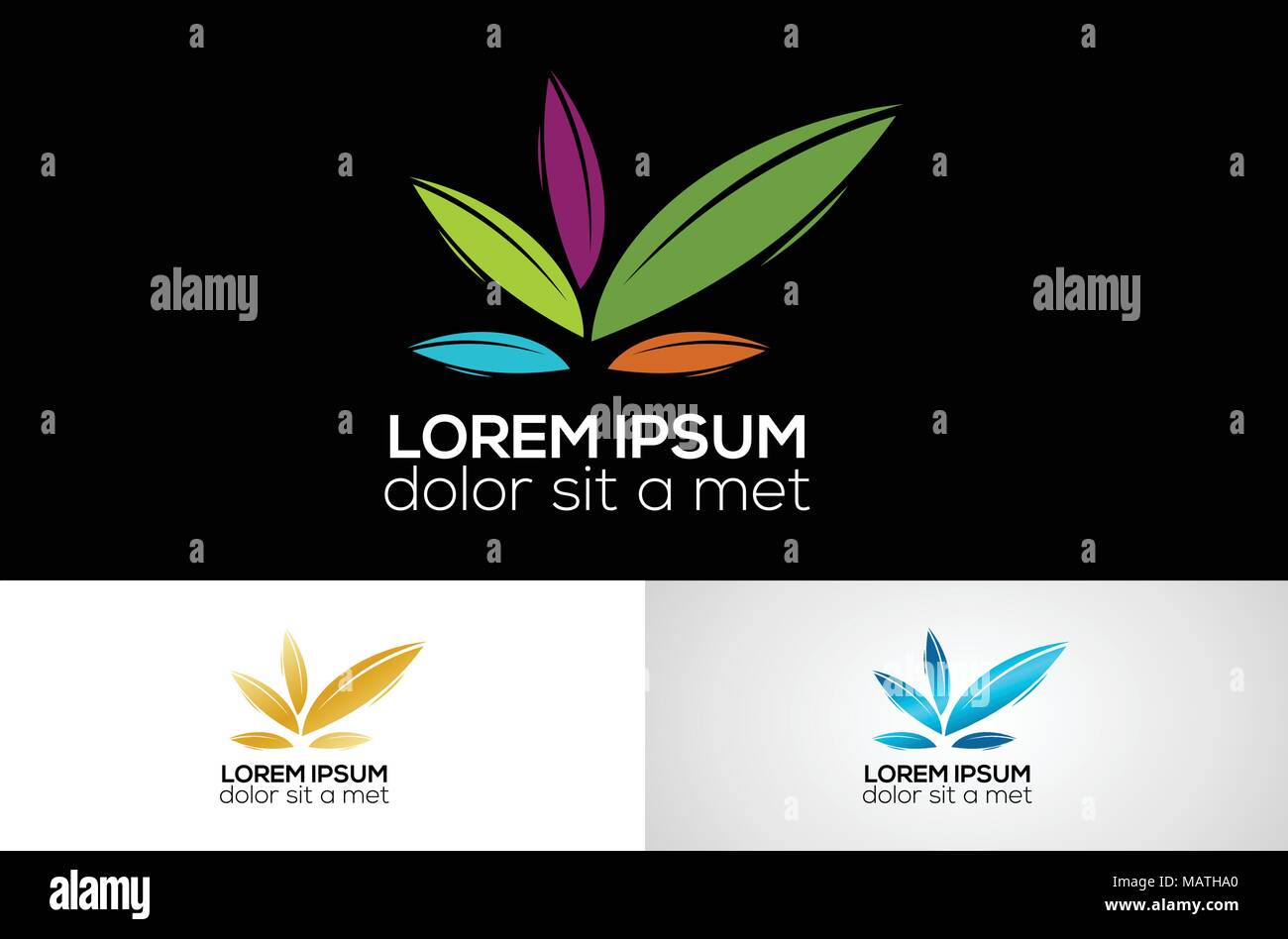 colored leaf logo vector Stock Vector Image & Art - Alamy