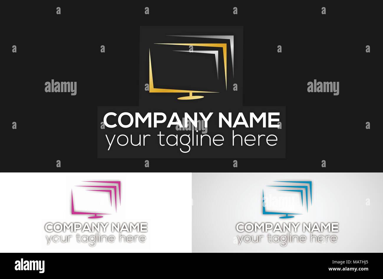 LED logo design Stock Vector Image & Art - Alamy