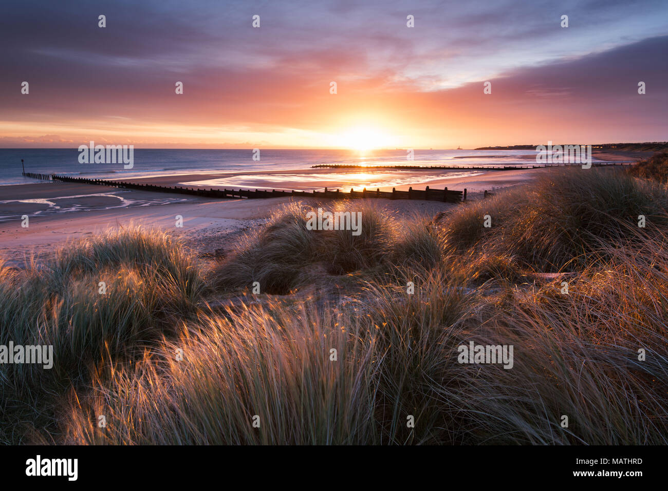 Sunrise, Blyth beach,Northumberland, UK Stock Photo - Alamy