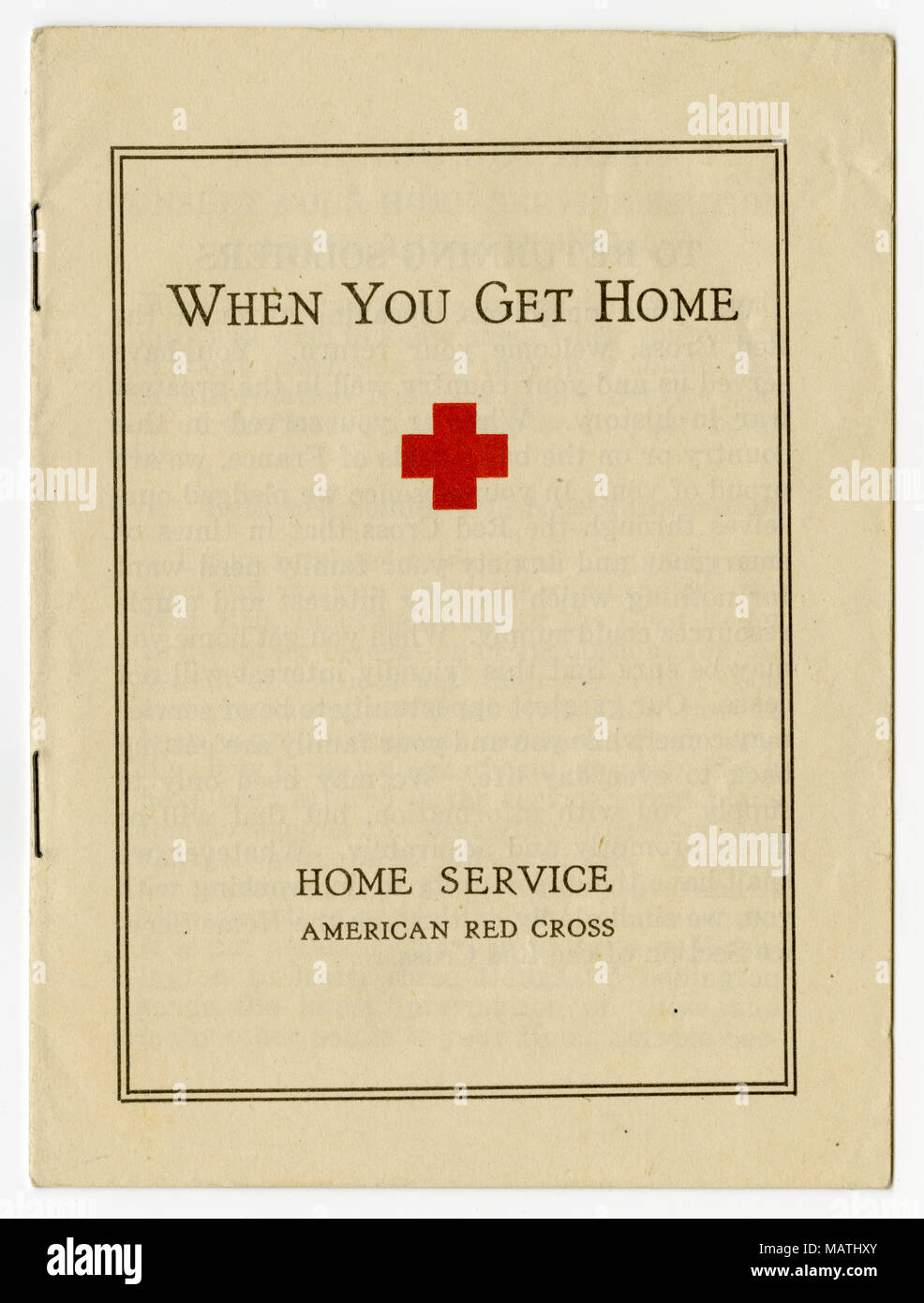 World War I, American Red Cross Pamphlet Stock Photo - Alamy