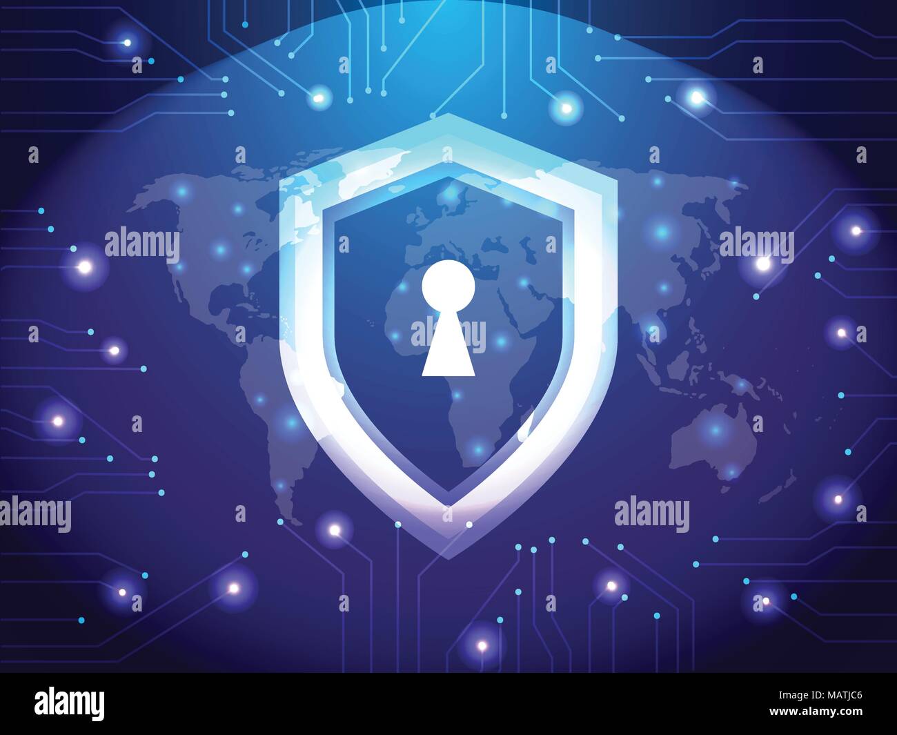 Cyber Security Guard Network. Safety and internet concept. Shield guard ...