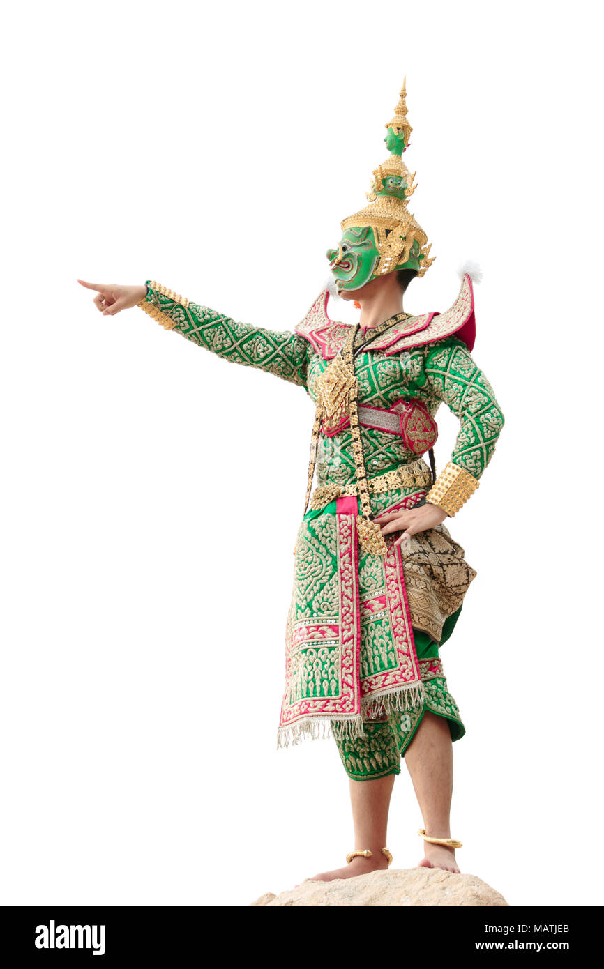 Khon is traditional dance drama art of Thai classical masked from ...