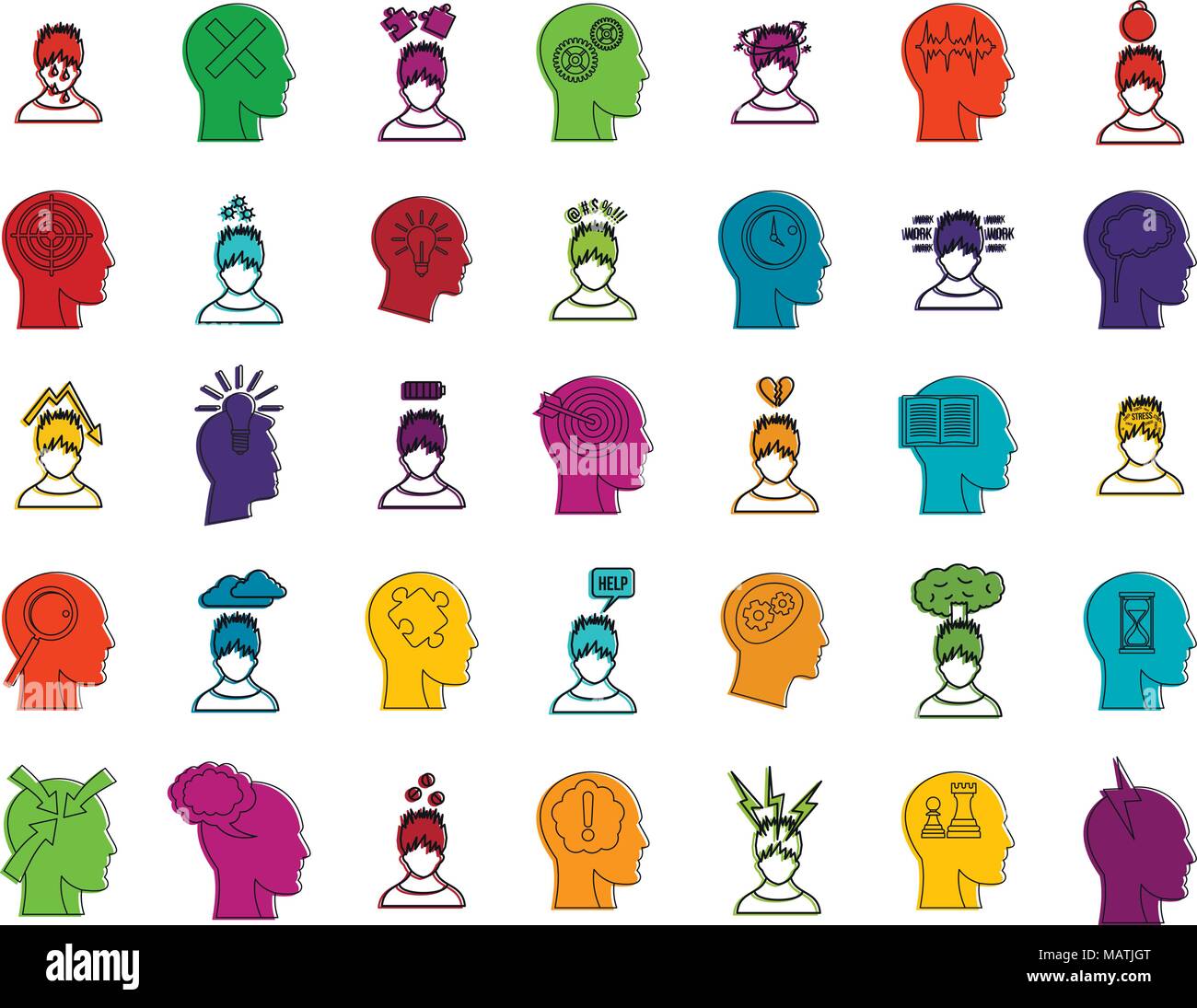 Human idea icon set, color outline style Stock Vector Image & Art - Alamy