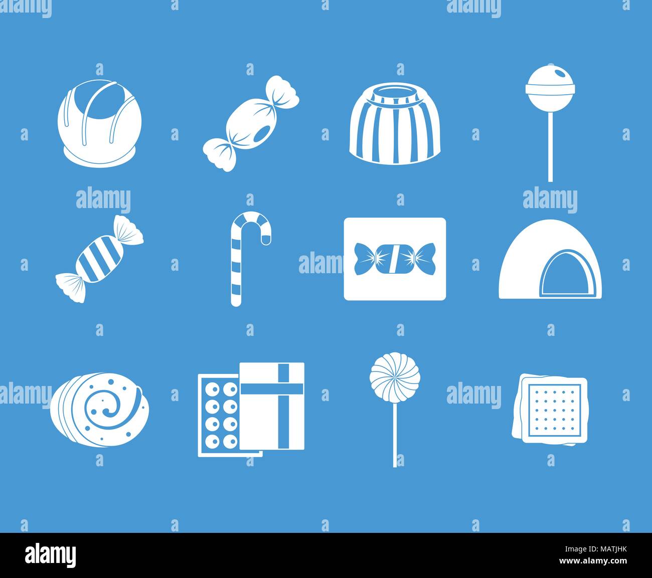 Sweets icon blue set vector Stock Vector Image & Art - Alamy