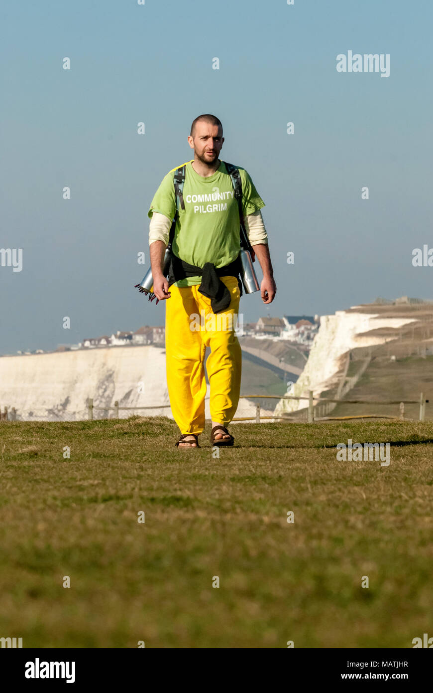 Mark Boyle, also known as Saoirse, heading off at the start of his ...
