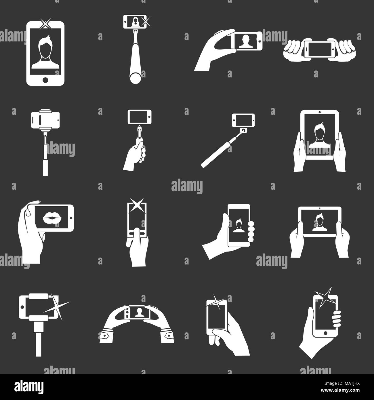 Selfie icons set grey vector Stock Vector Image & Art - Alamy