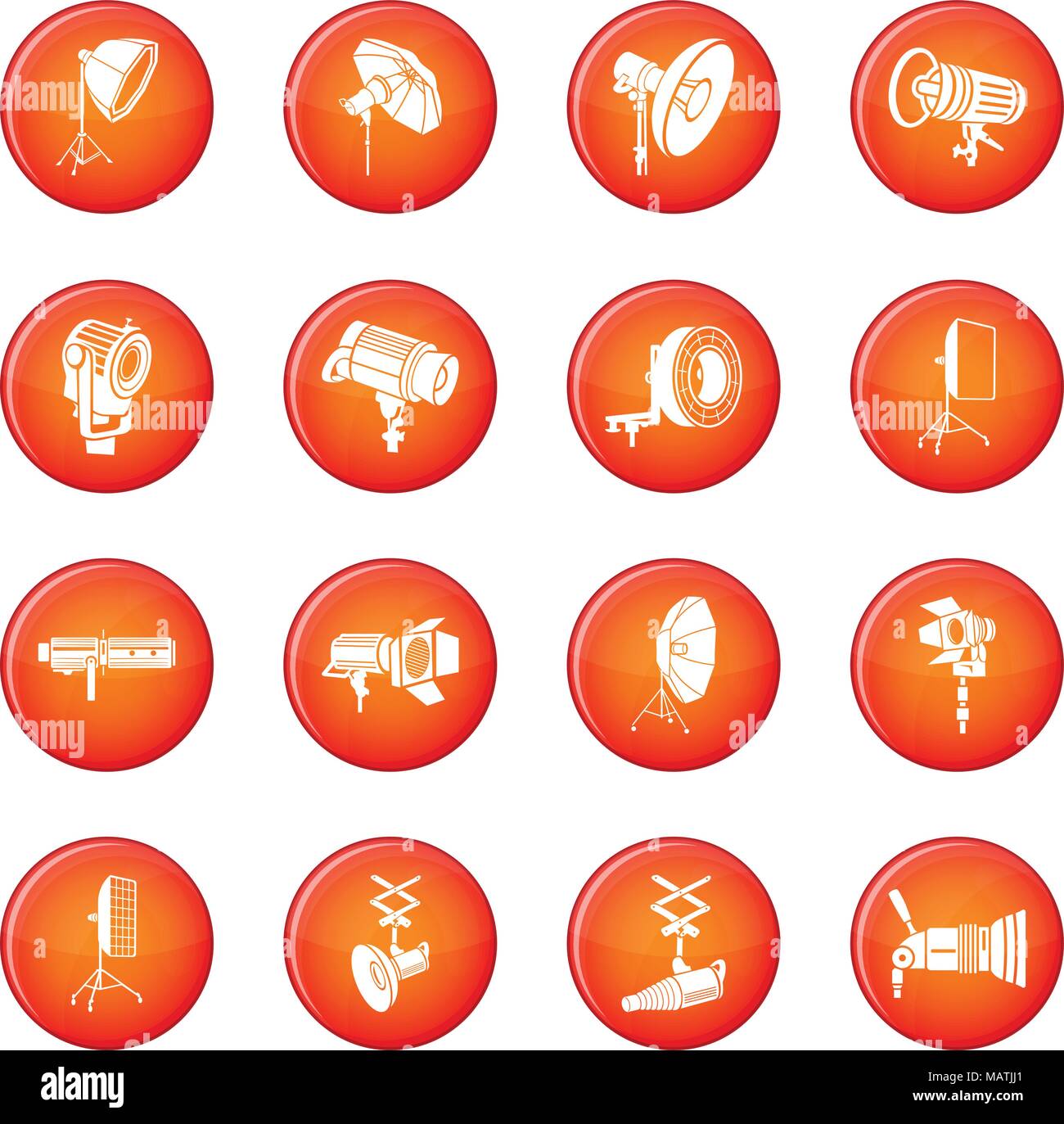 Photography icons set red vector Stock Vector Image & Art - Alamy