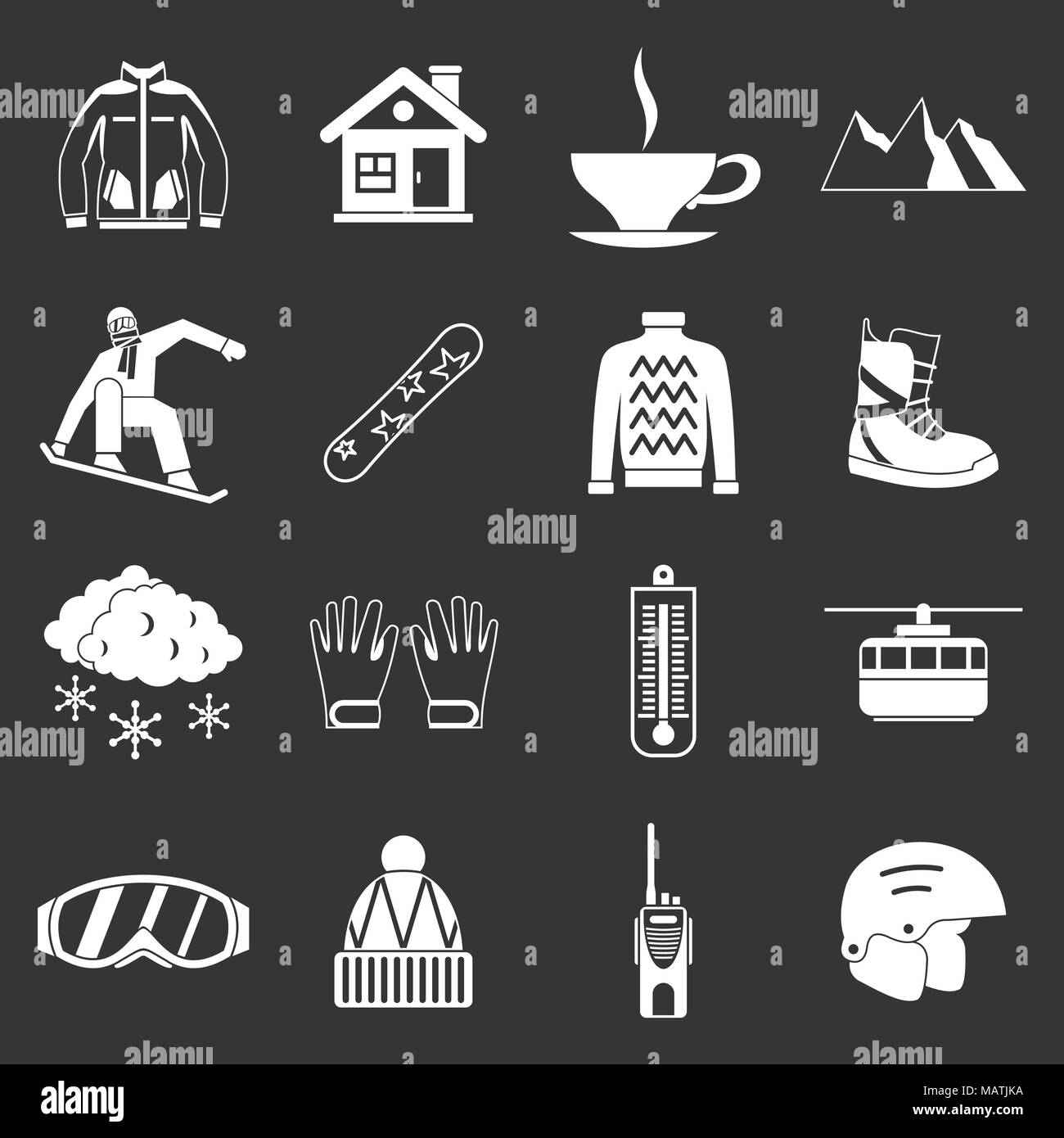 Snowboarding icons set grey vector Stock Vector Image & Art - Alamy