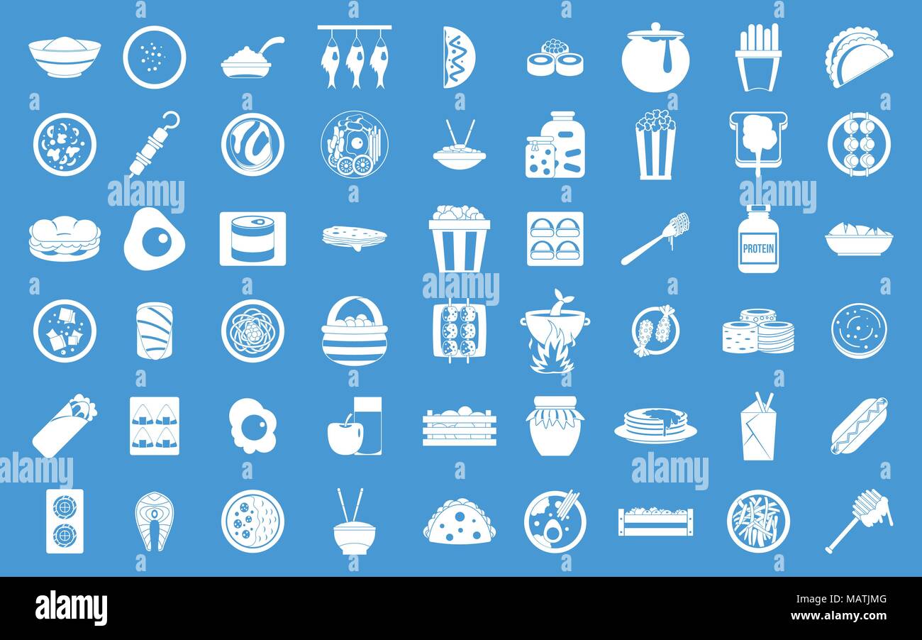 Food icon blue set vector Stock Vector Image & Art - Alamy