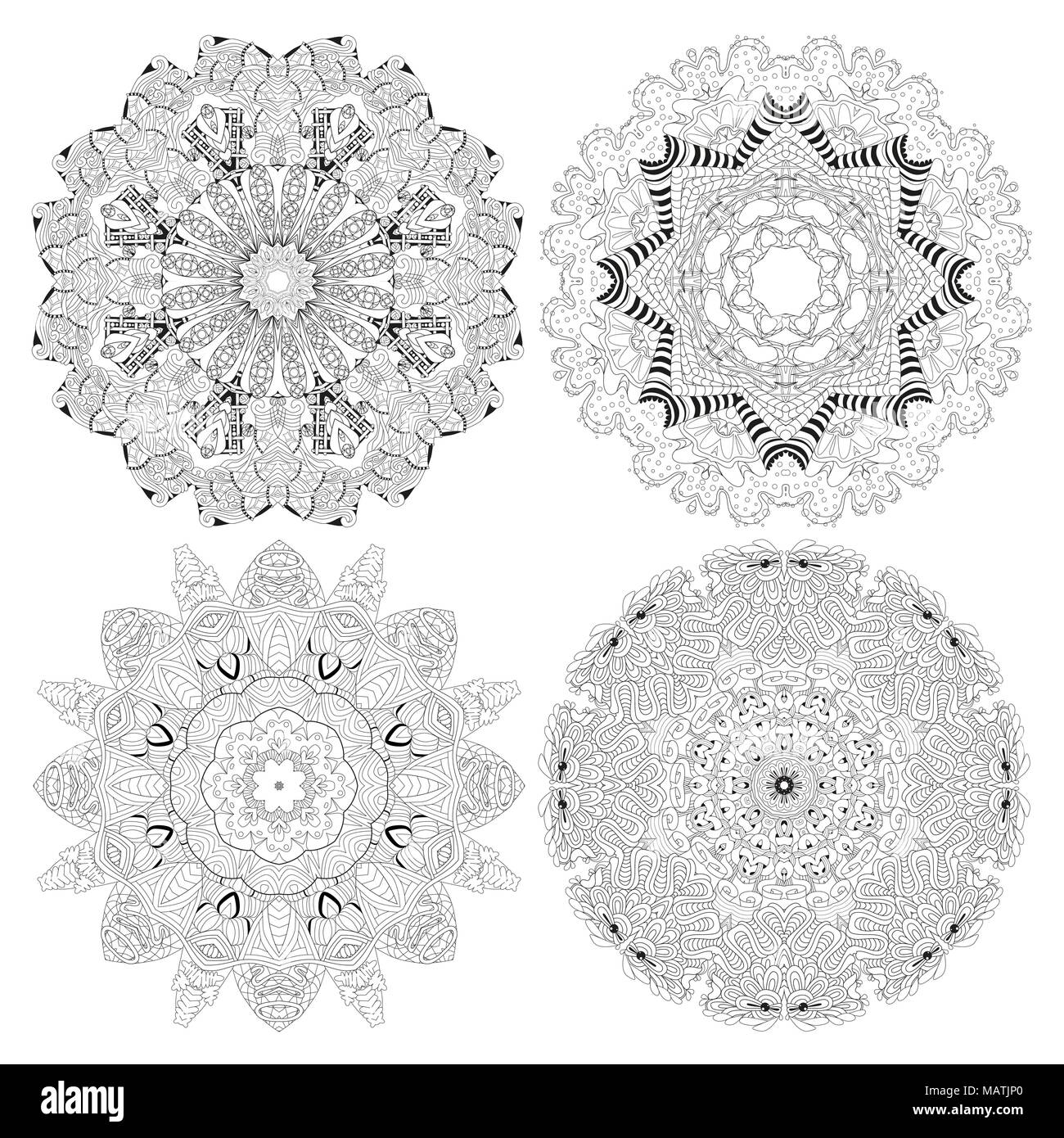 Vector Adult Coloring Book Textures. Hand-painted art design. Adult ...